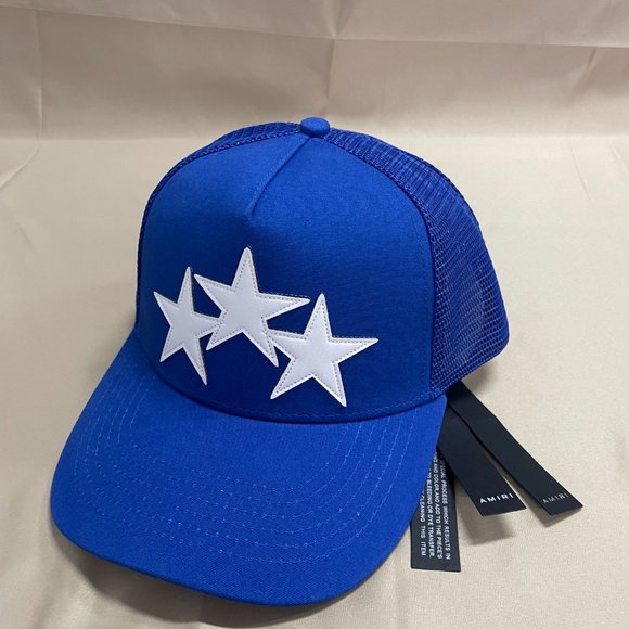 AMIRI | Accessories | Amiri Blue 3 Star Trucker Hat | Poshmark